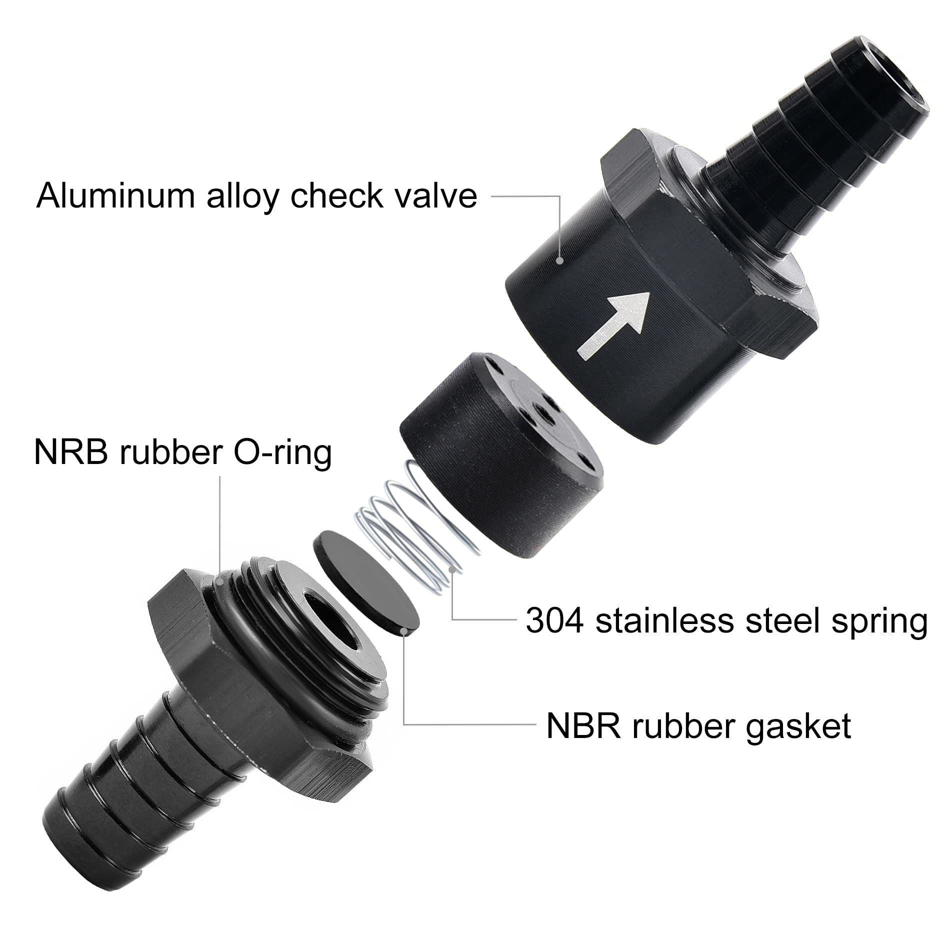 GetUSCart- EVIL ENERGY 3/8" Fuel Check Valve One Way Inline Non Return ...