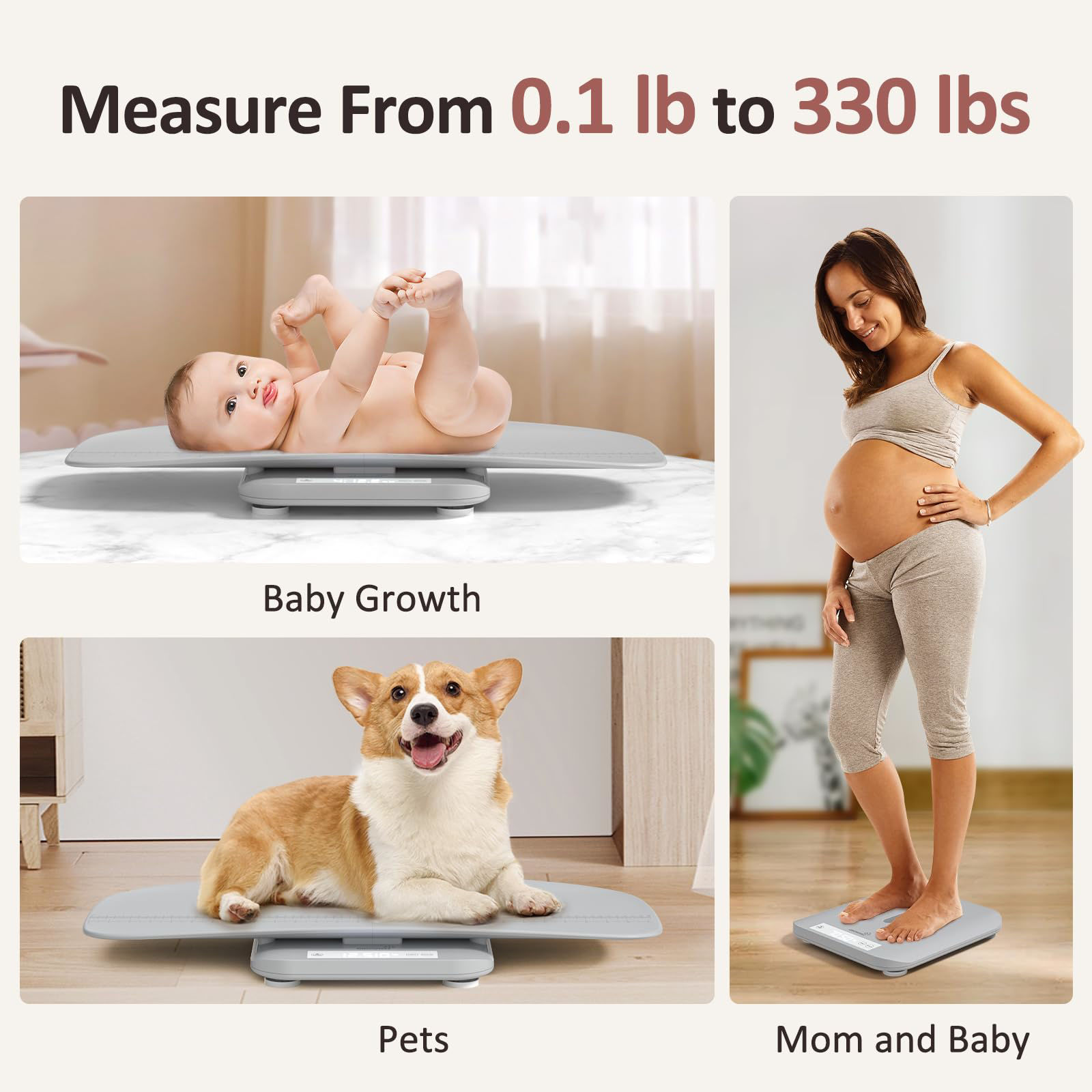 GetUSCart- Baby Scale, Multifunctional Puppy Scales for Weighing, Pet ...