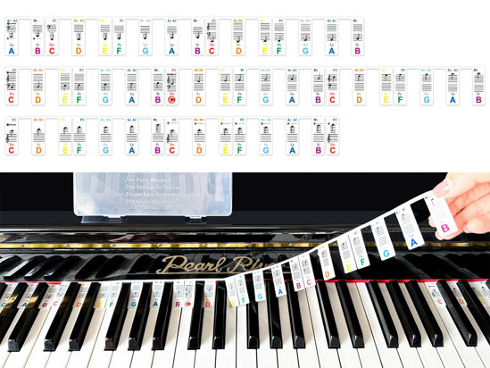 GetUSCart- Colorful Removable Piano Keyboard Note Labels with Piano ...