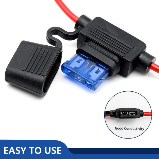 GetUSCart- 10 Pack 14 AWG Inline Fuse Holder - 12V-DC ATC/ATO 14 Gauge ...