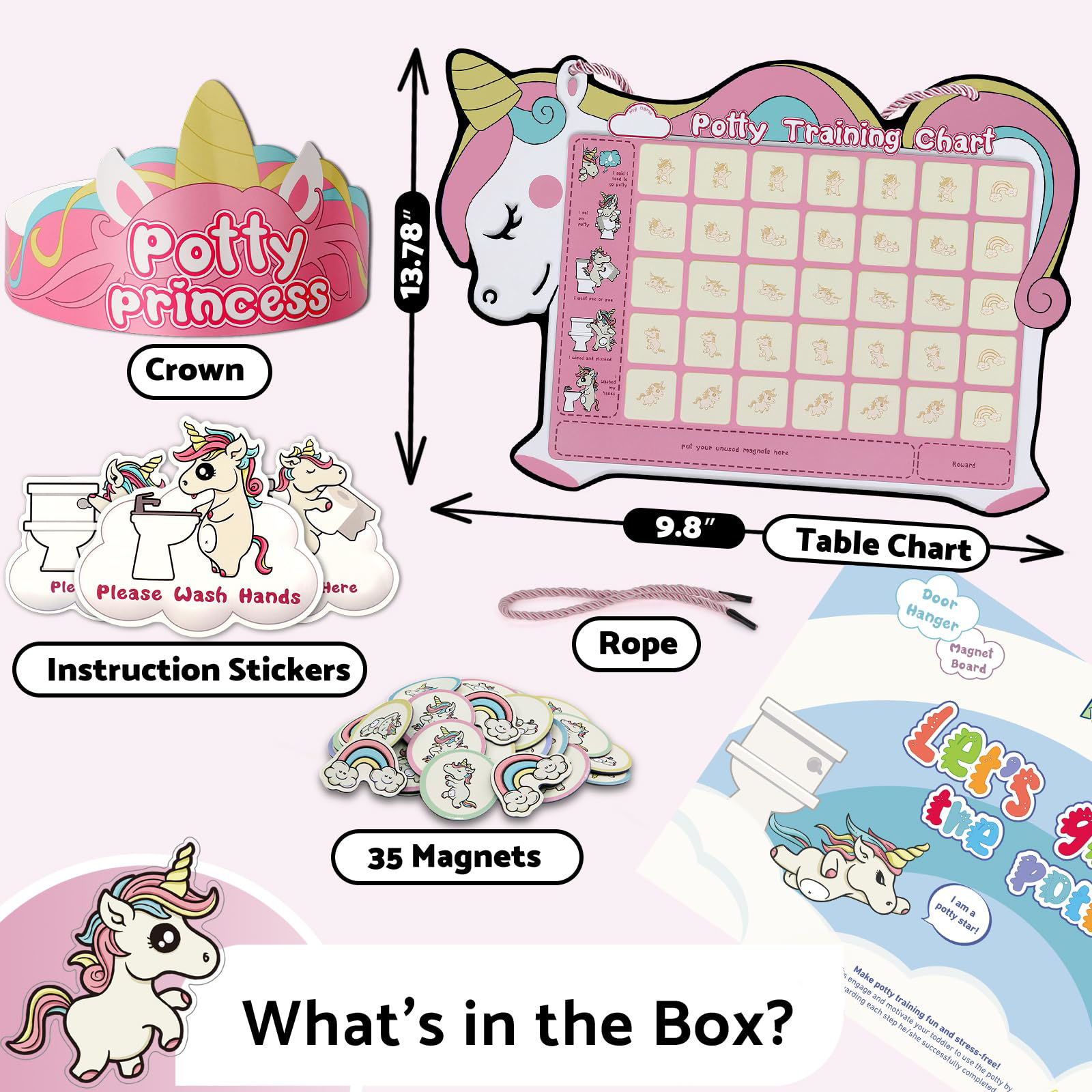 GetUSCart- Potty Training Chart for Toddler Girls with 35 Reusable ...