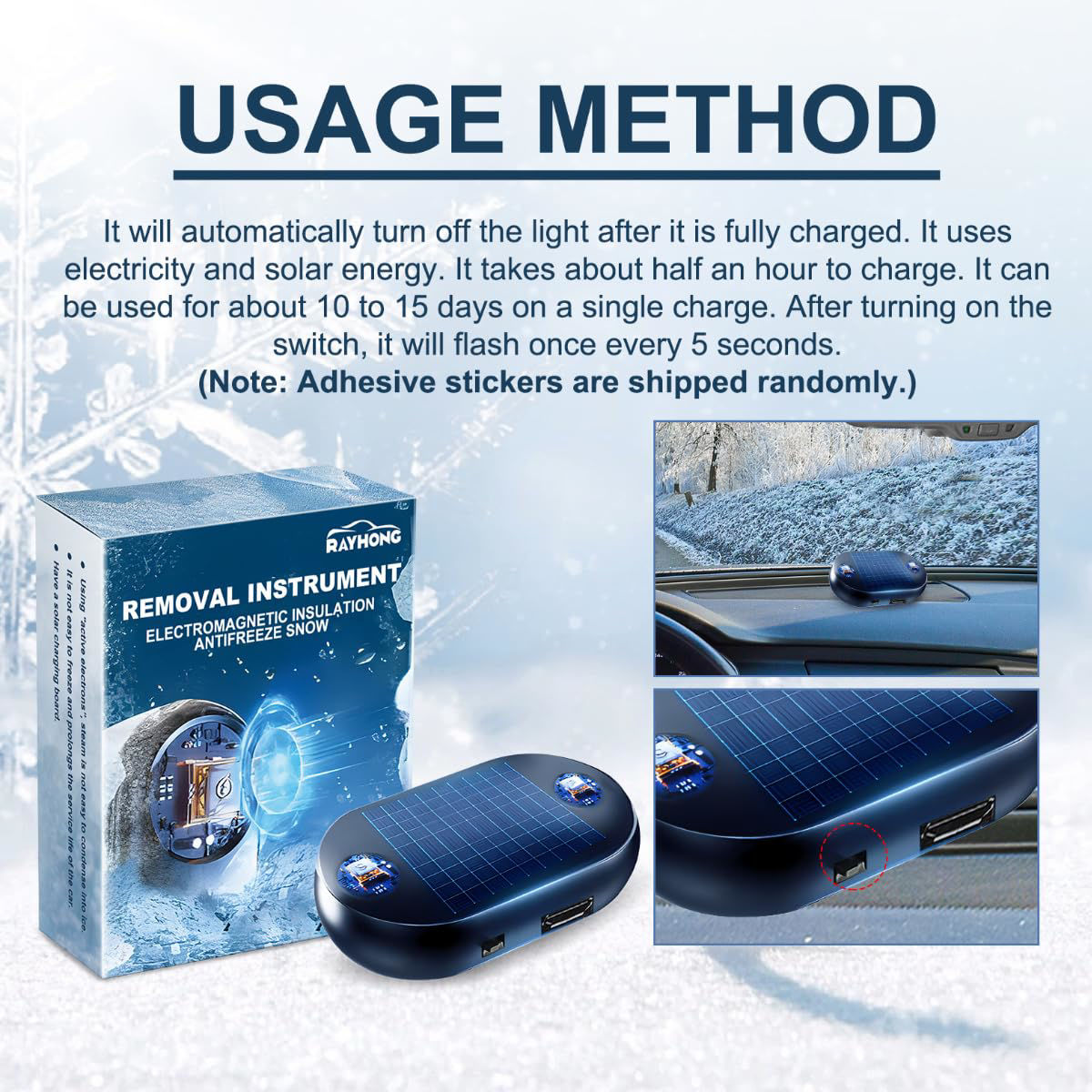 GetUSCart- 3Pcs Antifreeze Electromagnetic Car Snow Removal Device ...