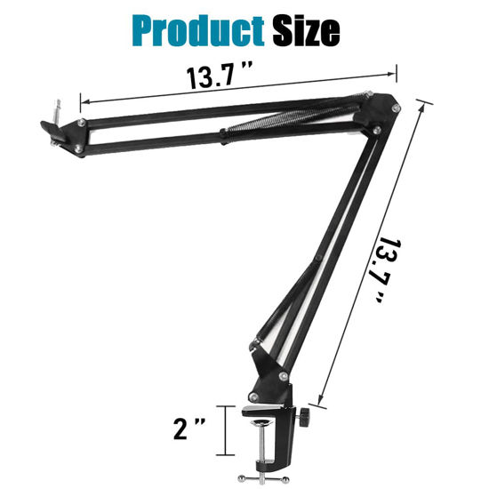 GetUSCart- GLEAM Boom Arm Microphone Mic Stand for Blue Yeti HyperX ...