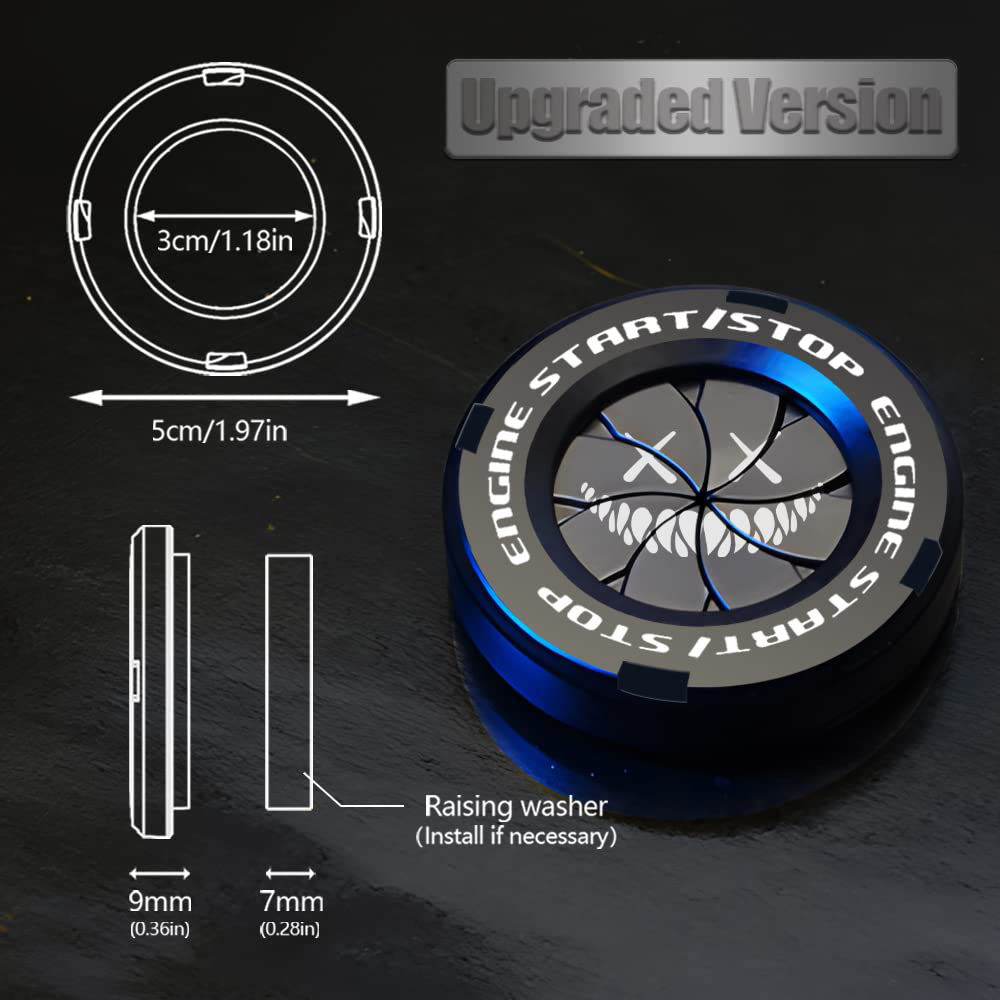 GetUSCart- Tybasthe Rotary Push Start Button Cover, Smile Demon Car ...