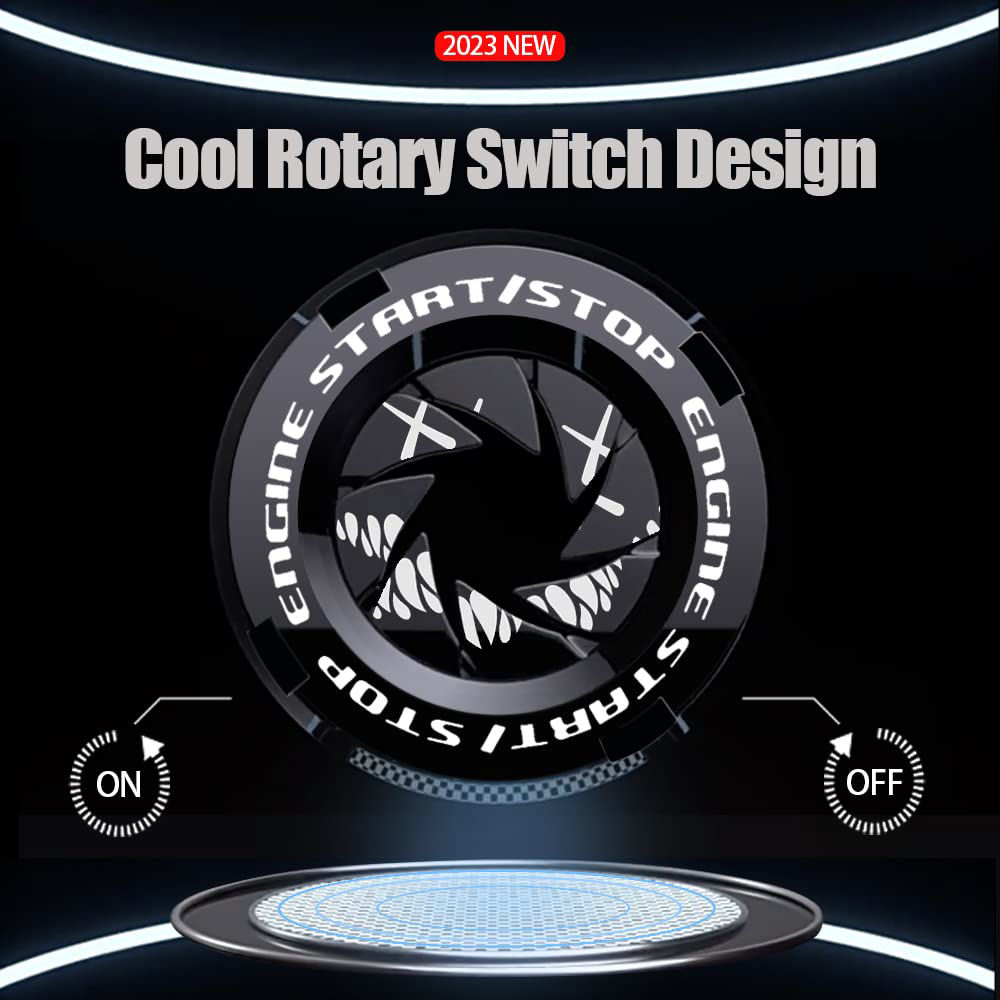 GetUSCart- Tybasthe Rotary Push Start Button Cover, Smile Demon Car ...