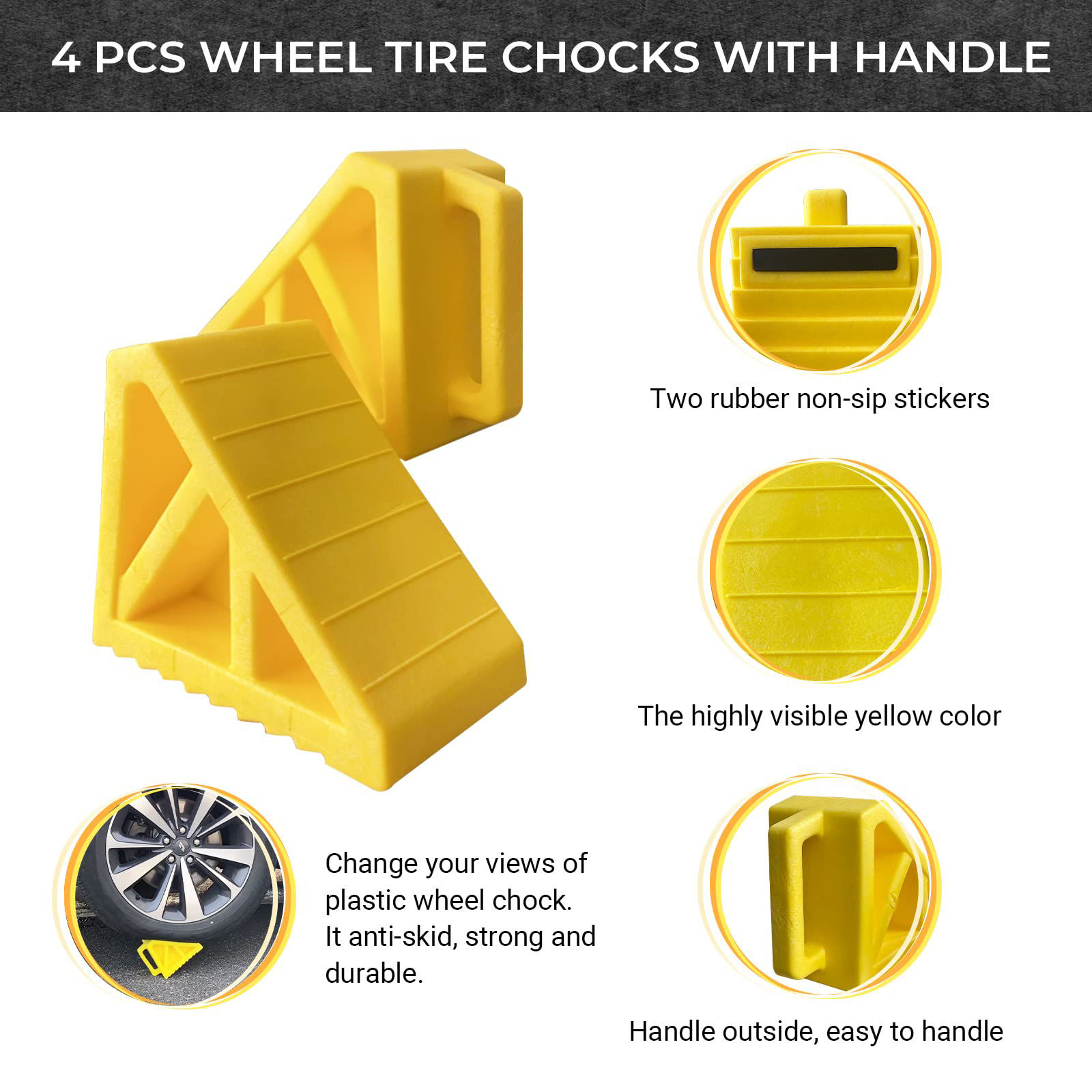 GetUSCart- HOXWELL Polyfoam Wheel Chocks Premium, Heavy Duty Camper ...