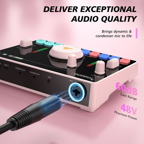 GetUSCart- MAONO Streaming Audio Mixer, Audio Interface with Pro-preamp ...