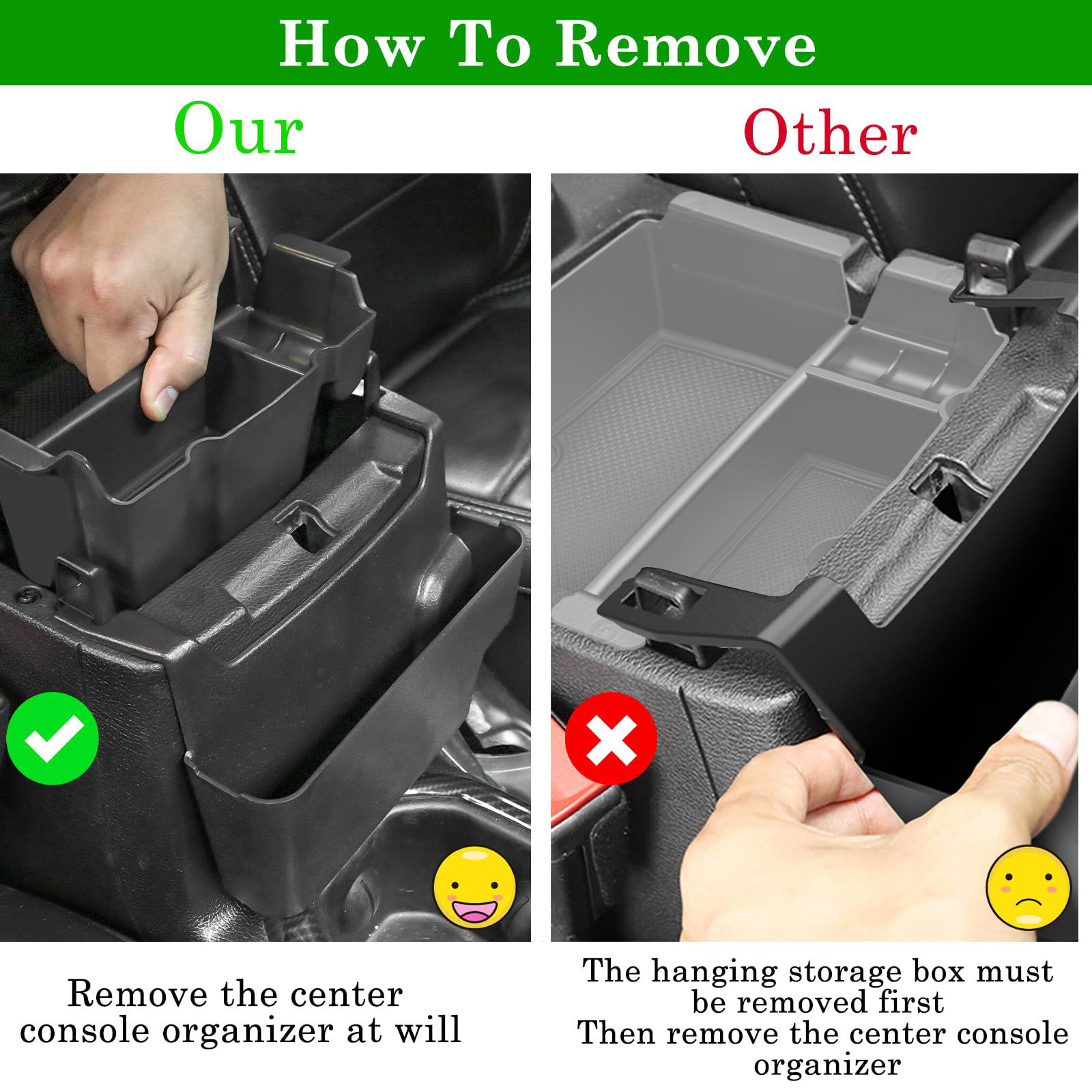 GetUSCart- Eamplest 4PCS Center Console Organizer for 2024 2025 Jeep ...