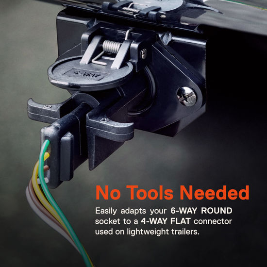 GetUSCart- True Mods 6-Way Round to 4-Way Flat Trailer Adapter [Nickel ...