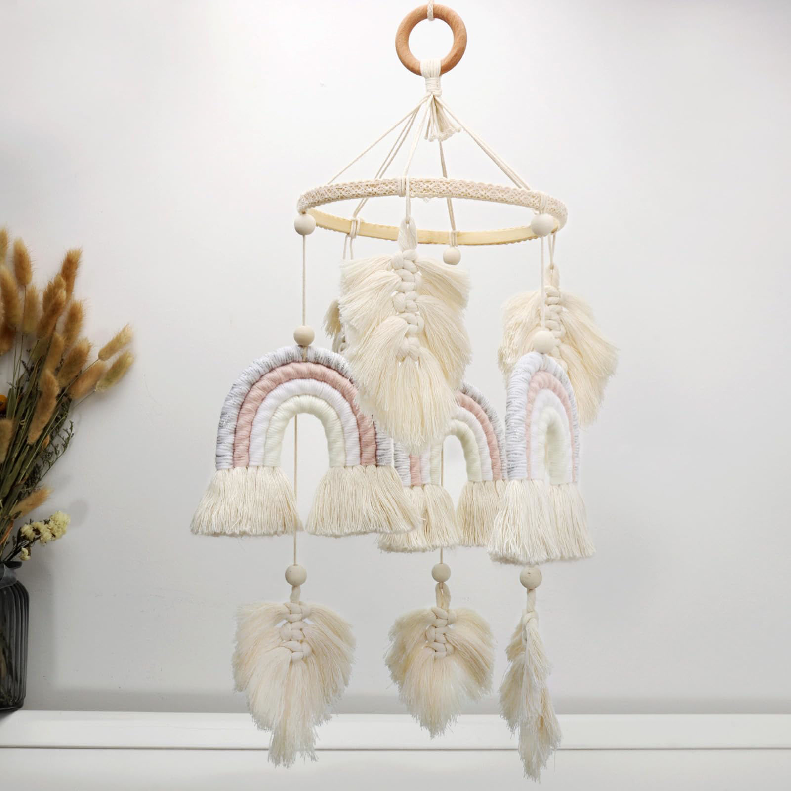 GetUSCart- Boho Baby Mobile Baby Crib Mobile Nursery Cot Mobile Macrame ...