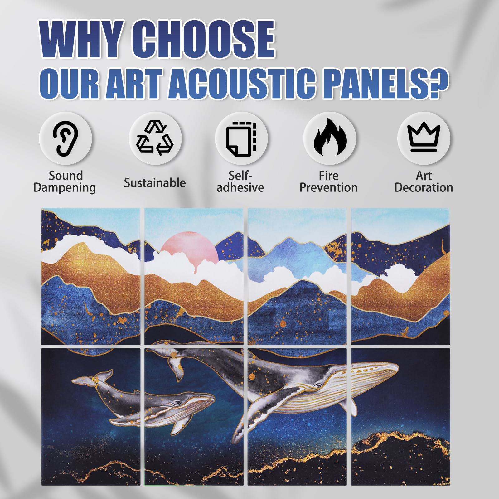 GetUSCart- Tutmyrea Art Acoustic Panels, Sound Proofing Padding, 8 Pack ...