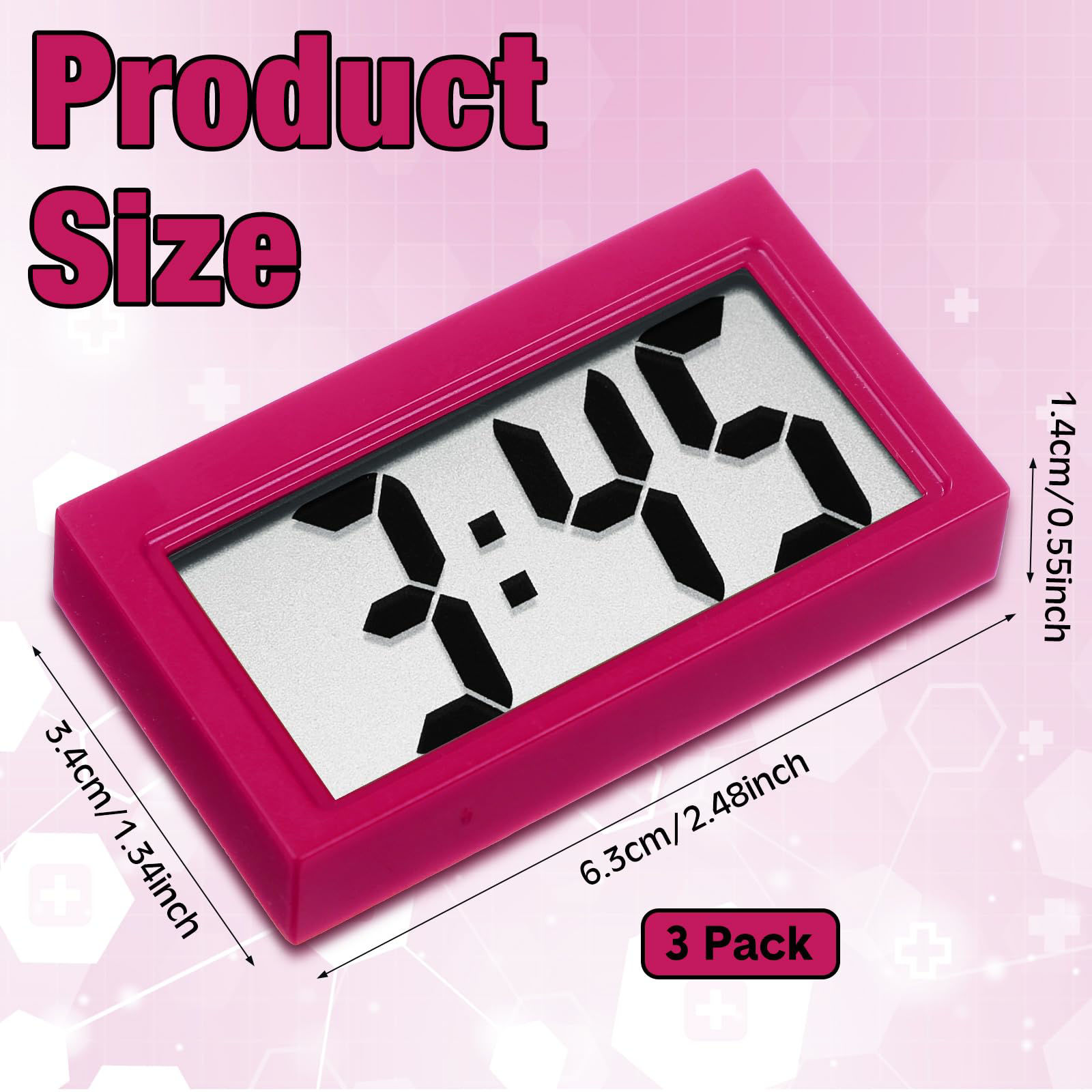 GetUSCart- Frienda 3 Pieces Mini Digital Clock Small Magnetic Clock Car ...