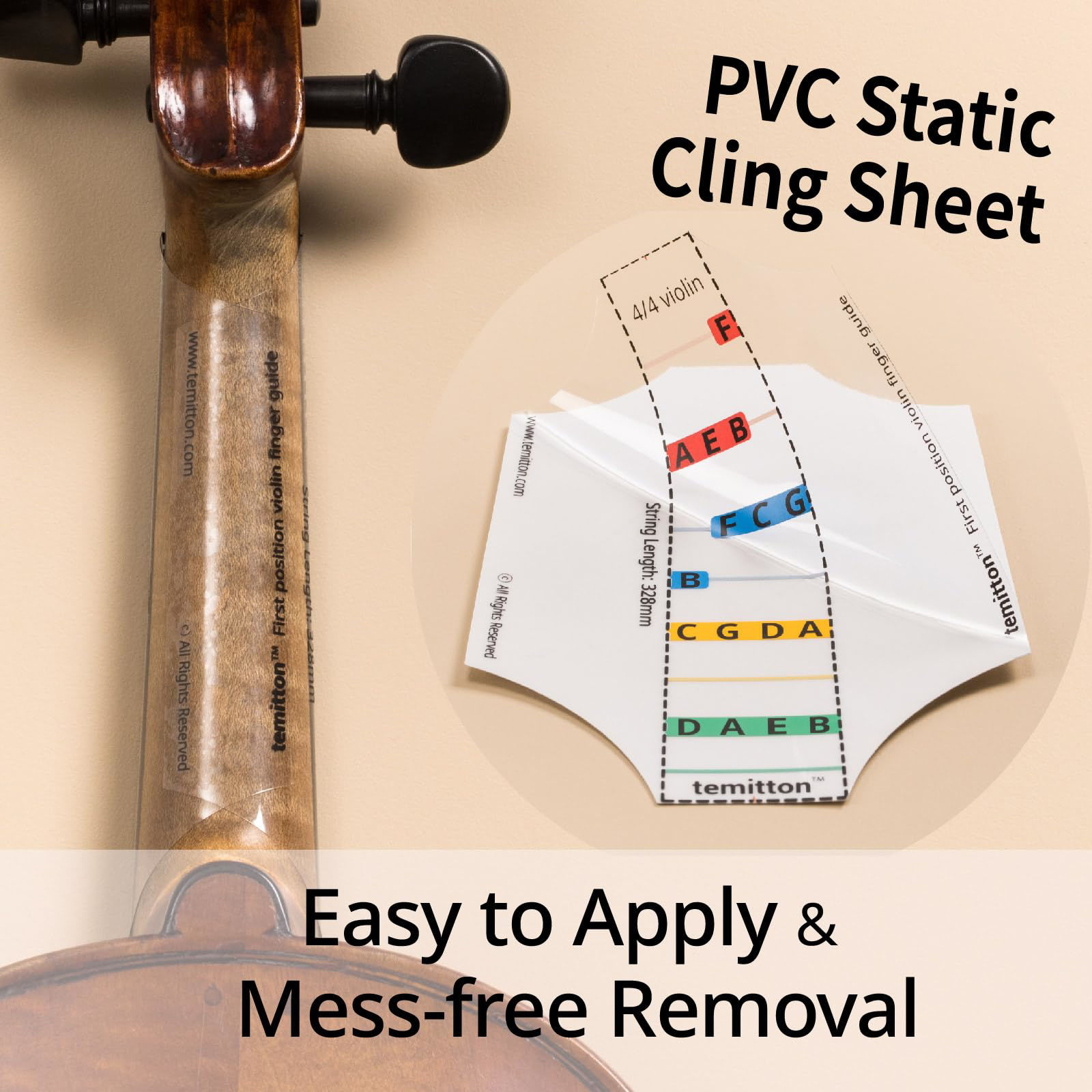 GetUSCart- Non-Adhesive Violin Finger Guide for Adult/Kids Beginner ...